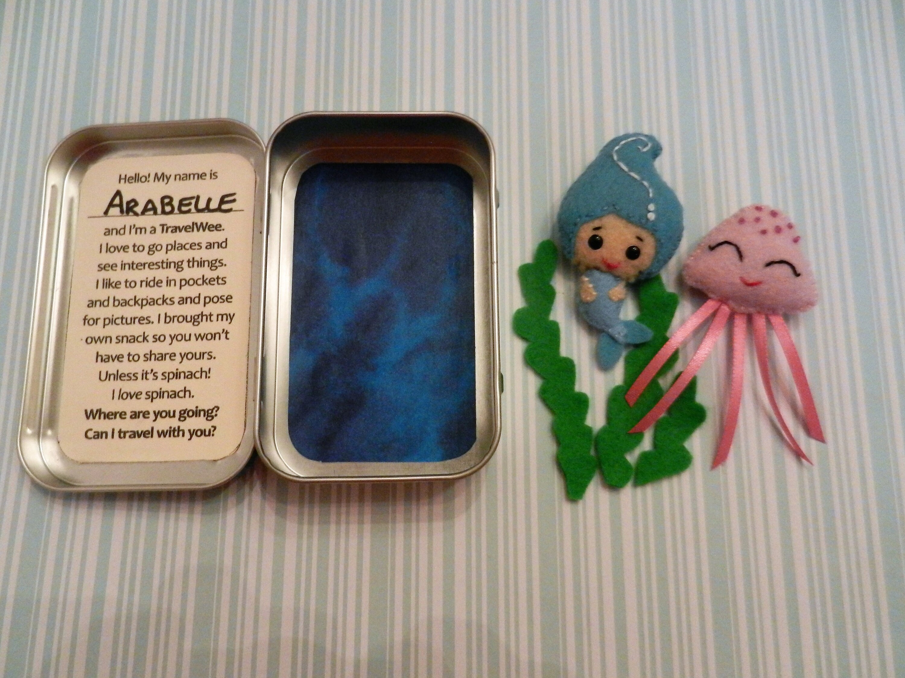 Felt Mini Mermaid Jellyfish Altoid Tin Travel Toy Pocket Pal - Etsy