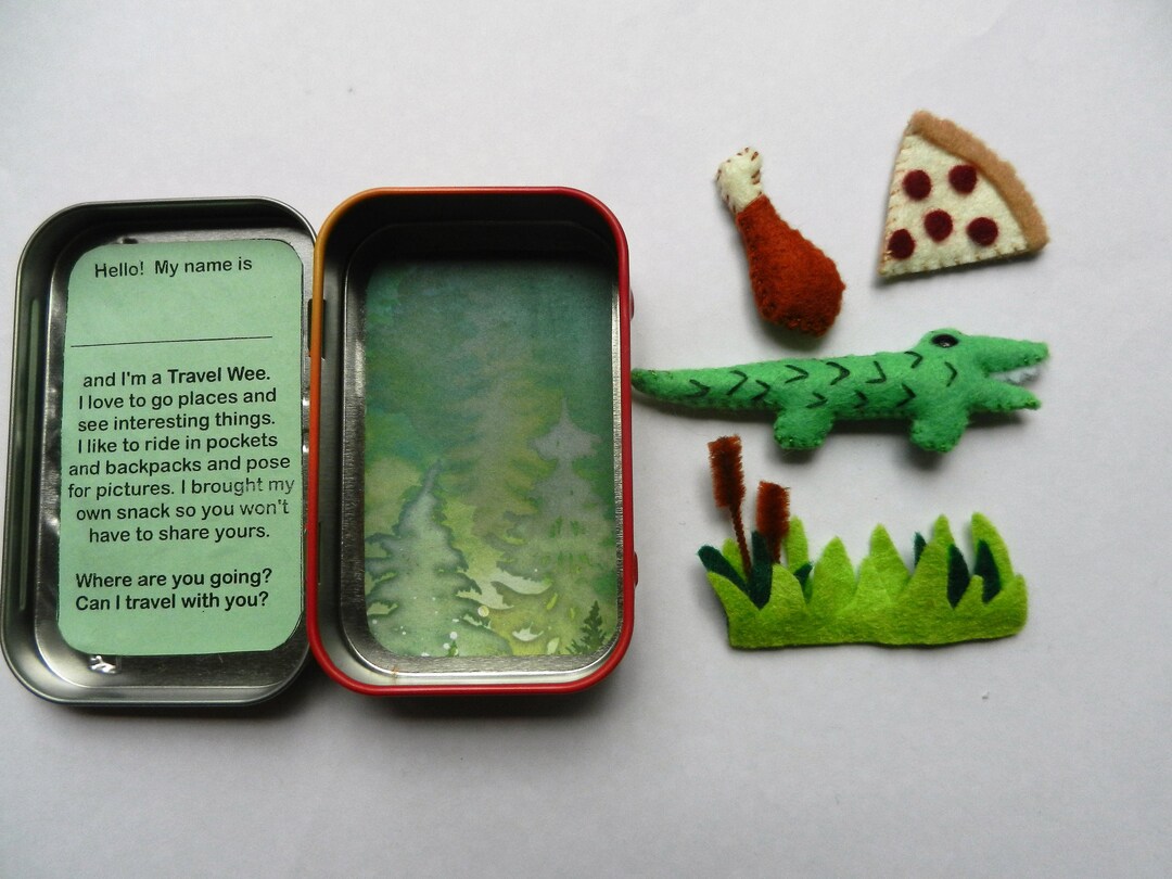 Felt Alligator Crocodile Swamp Travel Wee Altoid Tin Toy - Etsy