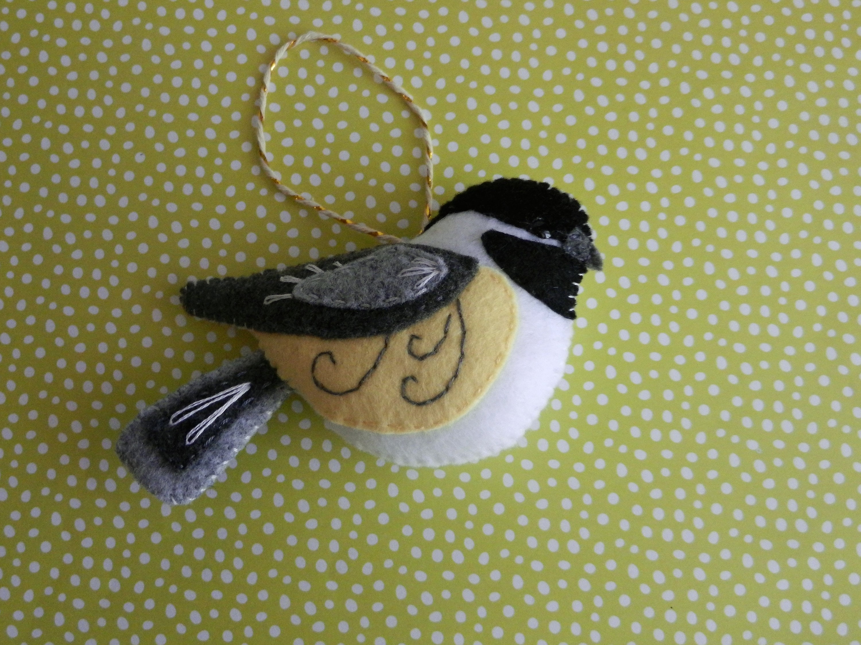 Felt Chickadee Spring Bird Heirloom Ornament by Squishy Cute - Etsy