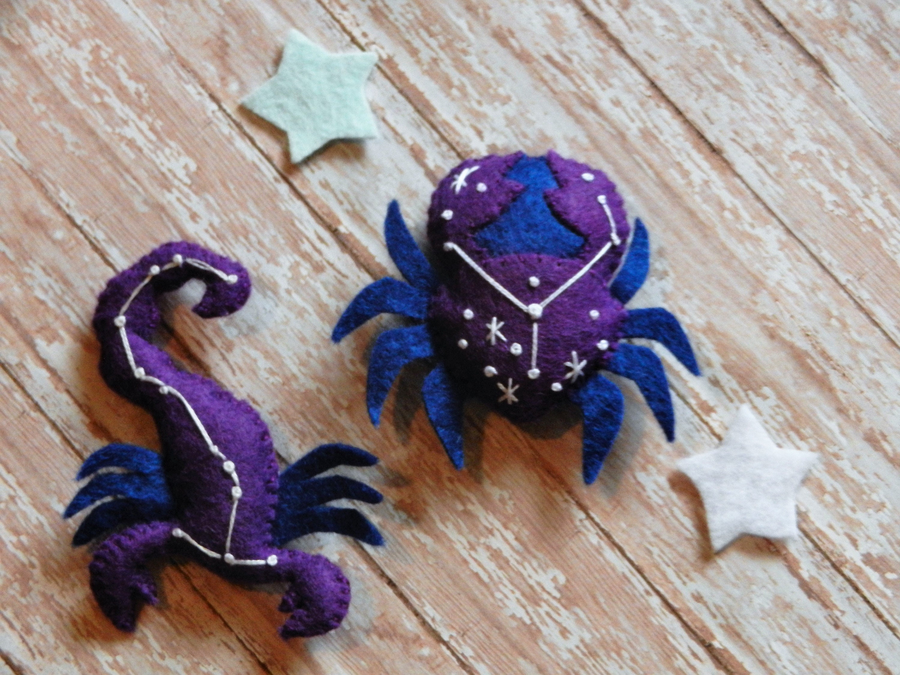 Felt Star Constellation Animal Space Plushies Set #3 by Littledear - Etsy