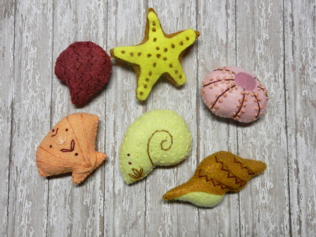 Felt Ocean Seashell Set #3 Shell Mobile Garland Plushies by Littledear ...