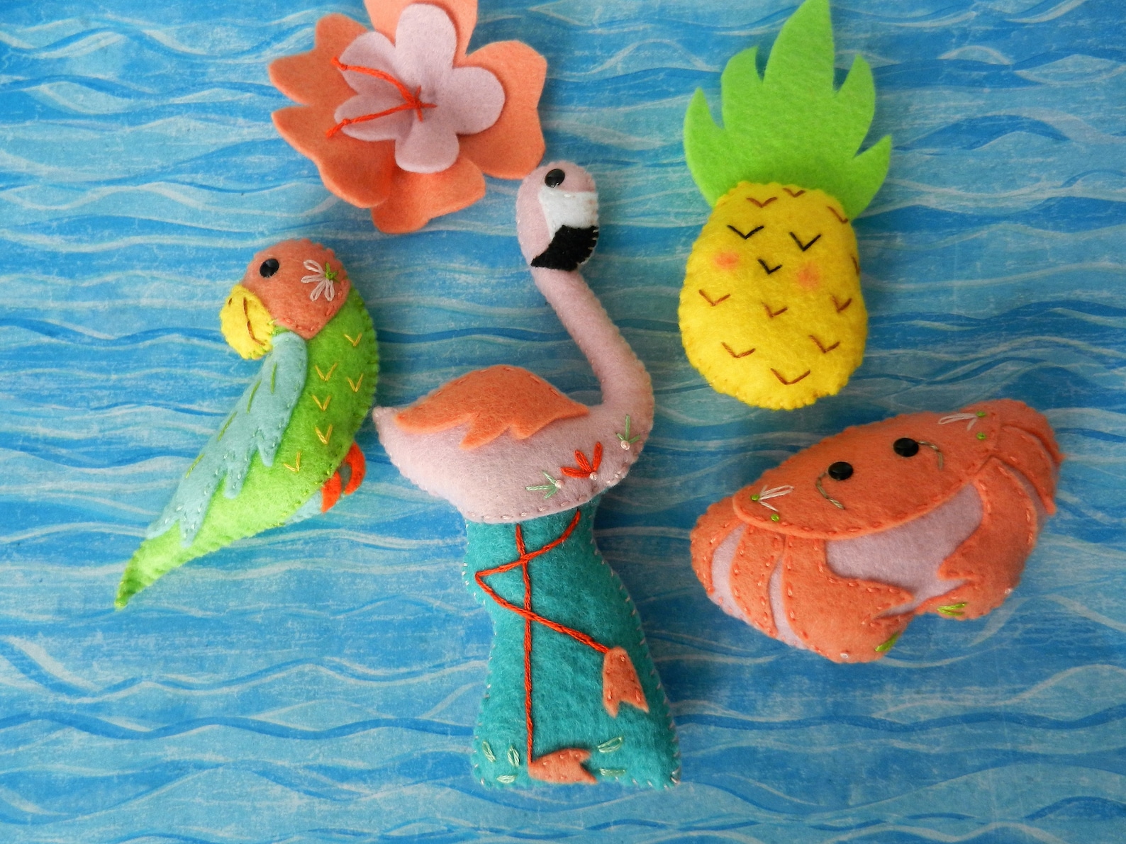 Felt Hawaiian Tropical Island Ocean Plushies by Little Dear - Etsy