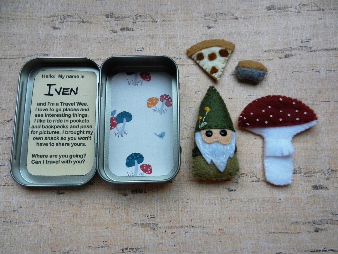 Felt Mushroom Gnome Travel Wee Pocket Pal Travel Toy by Littledear - Etsy