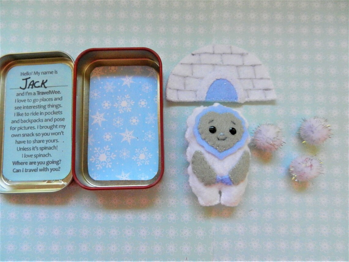 Felt Yeti Abominable Snowman Altoid Tin Travel Wee - Etsy