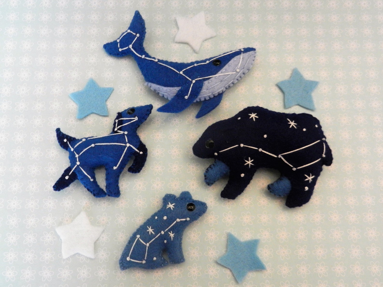 Felt Star Constellation Animal Space Plushies by Littledear - Etsy