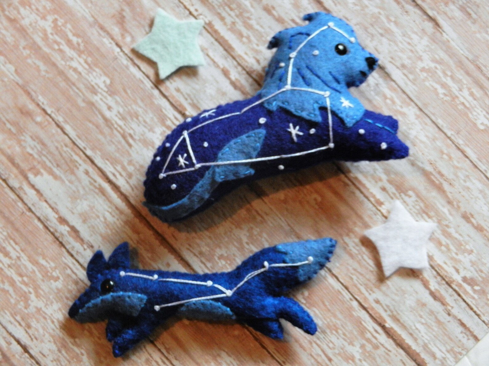 Felt Star Constellation Animal Space Plushies Set #3 by Littledear - Etsy