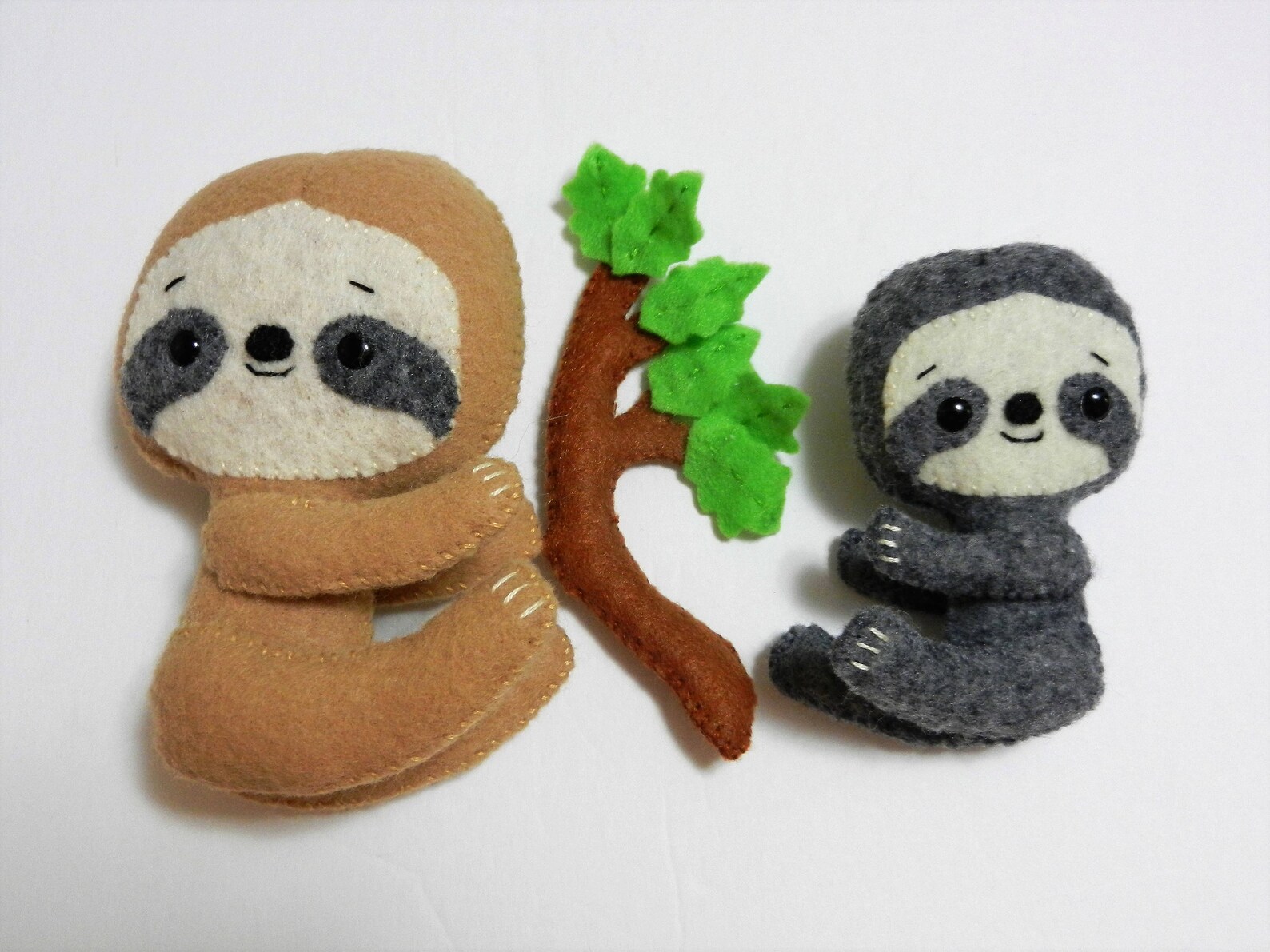 Felt Mommy Sloth and Baby Sloth Softie Plushie by Noialand - Etsy