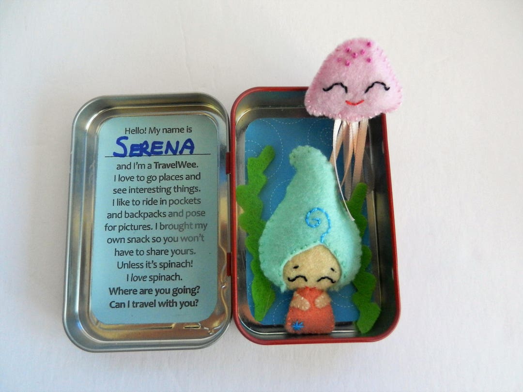 Felt Beach Girl & Jellyfish Altoid Tin Travel Wee Pocket Pal - Etsy