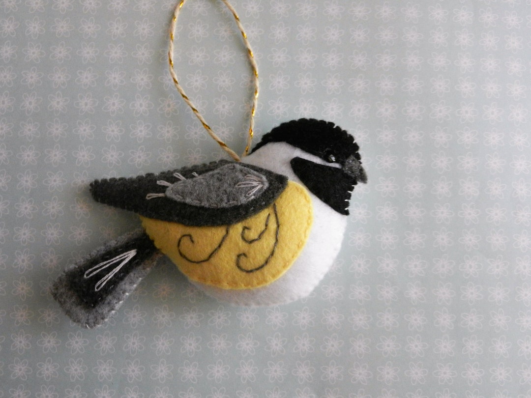 Felt Chickadee Spring Bird Heirloom Ornament by Squishy Cute Designs - Etsy