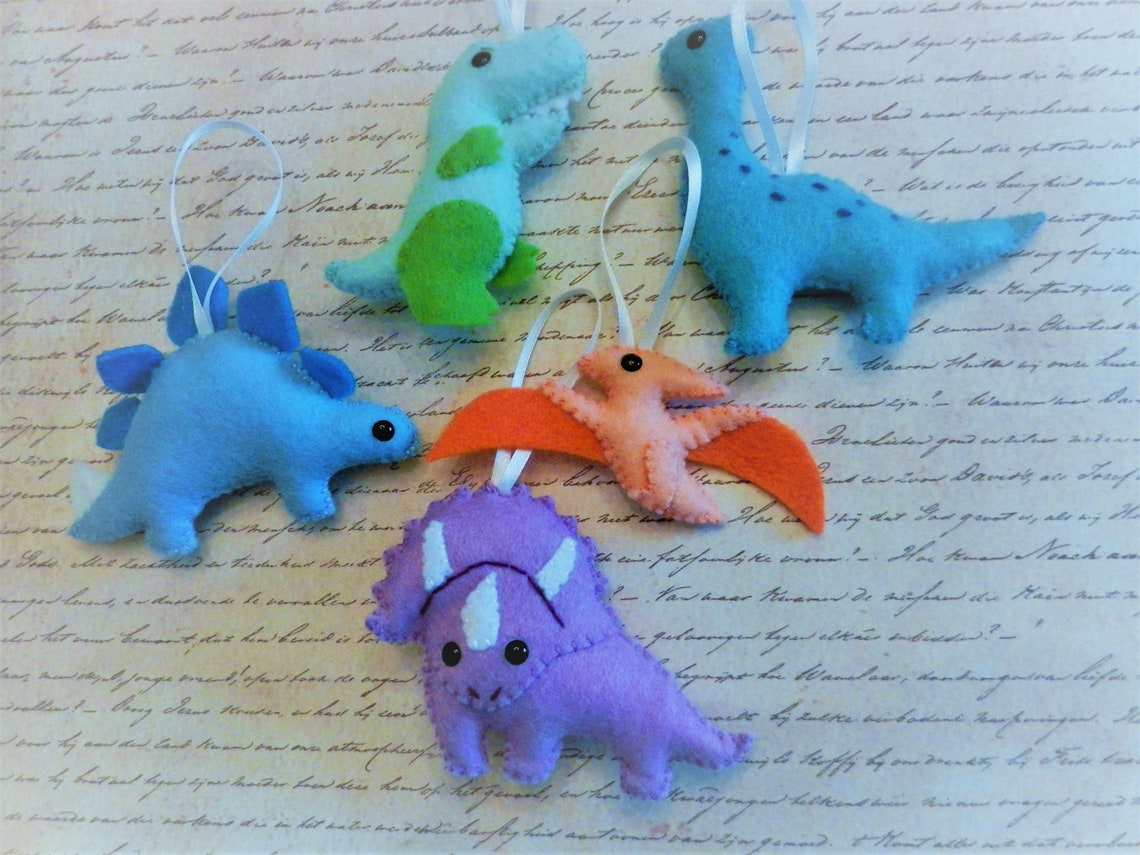 Felt Mini Dinosaur Set 1 Softie Plushies by Littledear | Etsy