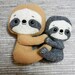 Felt Mommy Sloth and Baby Sloth Softie Plushie by Noialand - Etsy