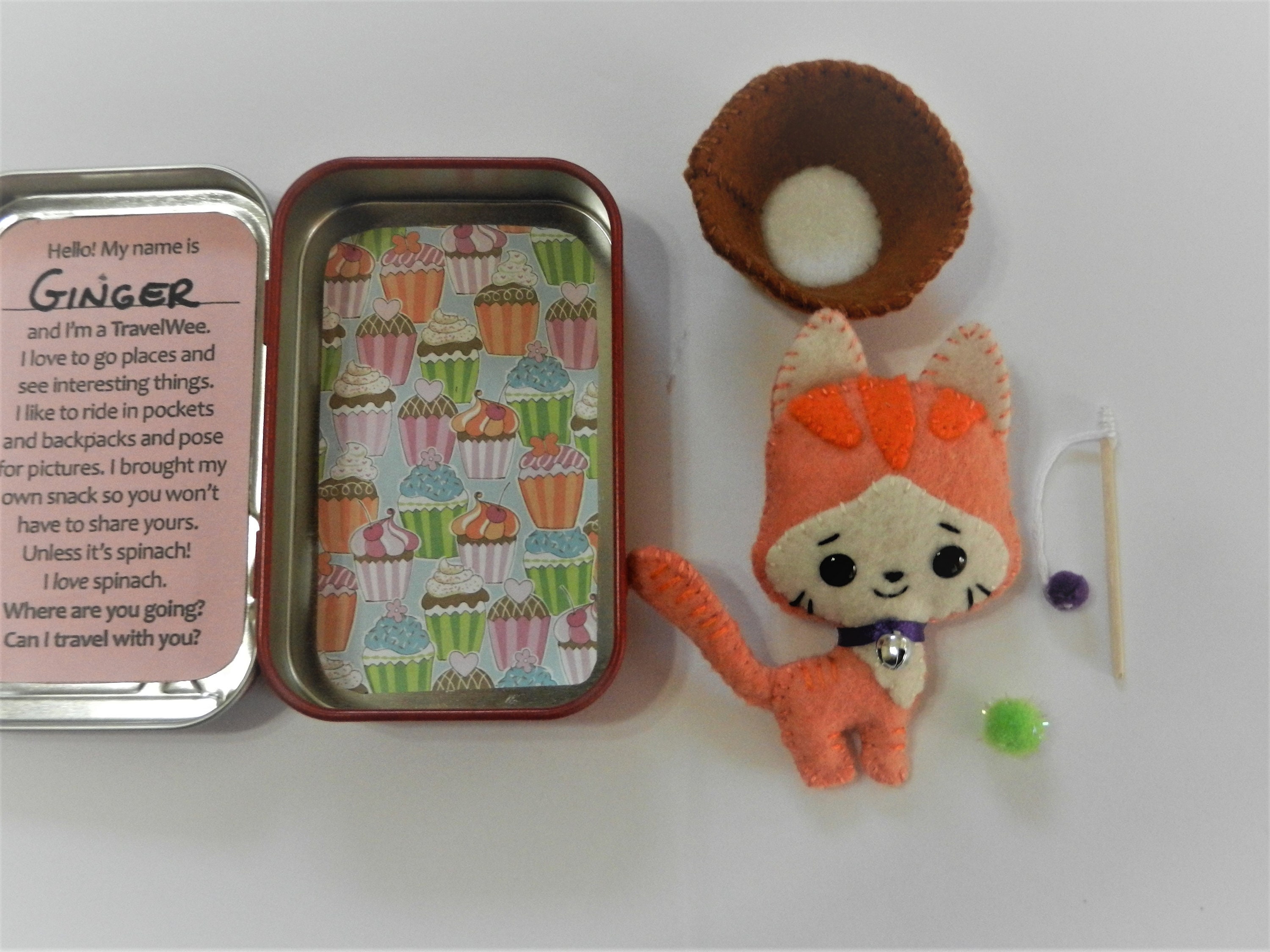Felt Travel Wee Kitten and Cat Toy Altoid Tin Travel Toy | Etsy