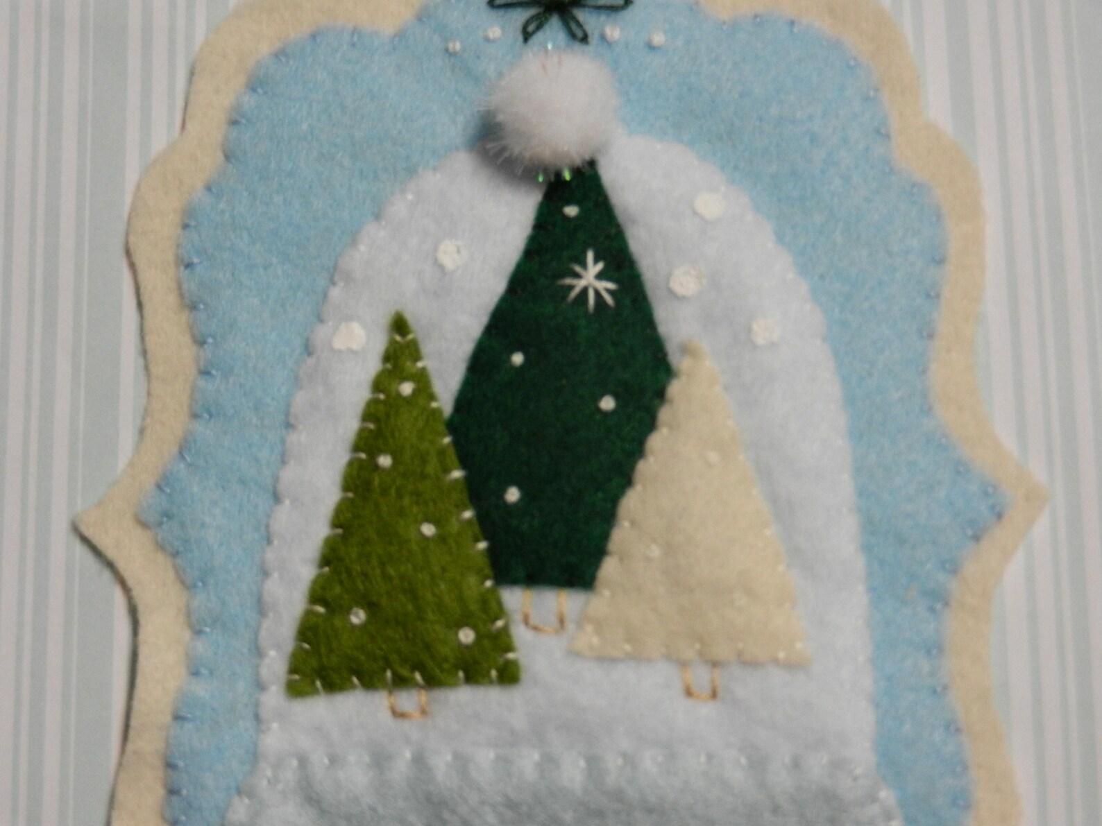 Felt Christmas Winter Snow Globe Ornaments With Deer by Simplyeilene - Etsy