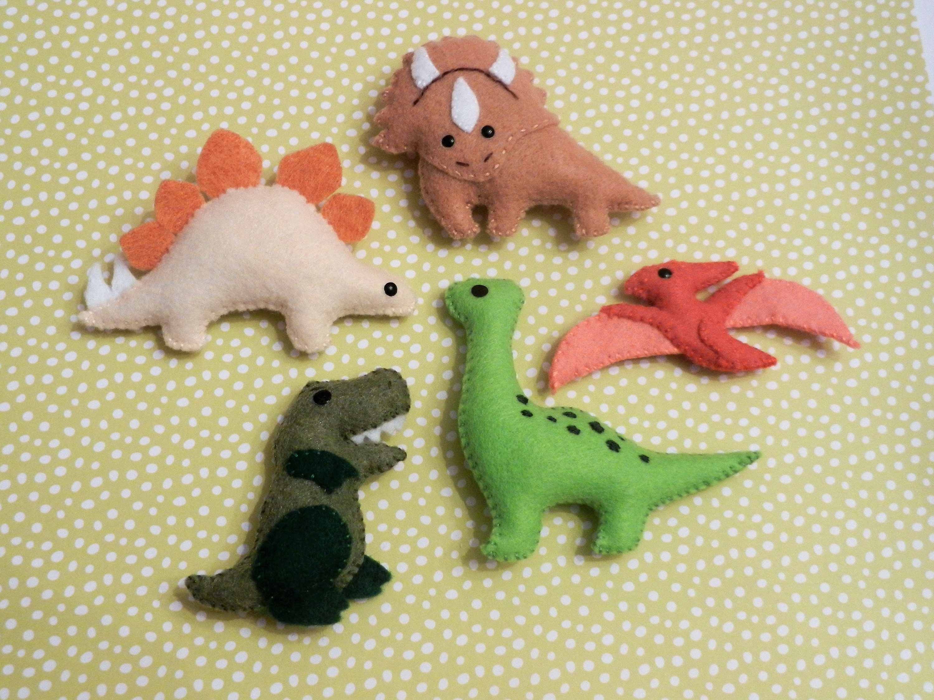 Felt Mini Dinosaur Set 1 Softie Plushies by Littledear | Etsy