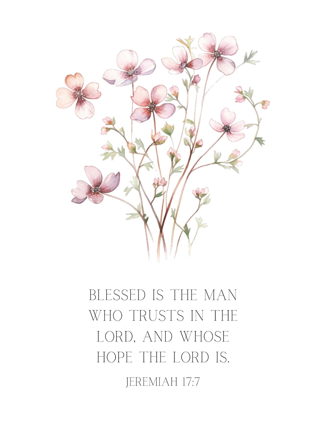 Christian Floral Set of 2 Prints, Bible Verse Wall Art, Botanical ...