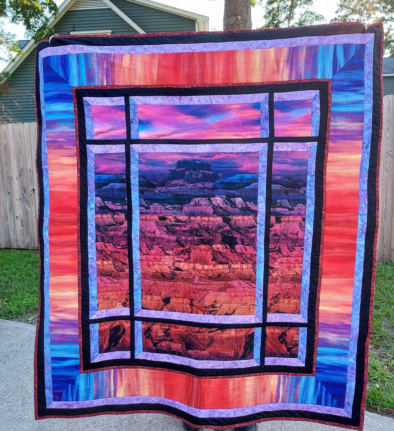 Southwest Theme Quilt Canyon Sunset Lap Quilt / Bed Topper - Etsy