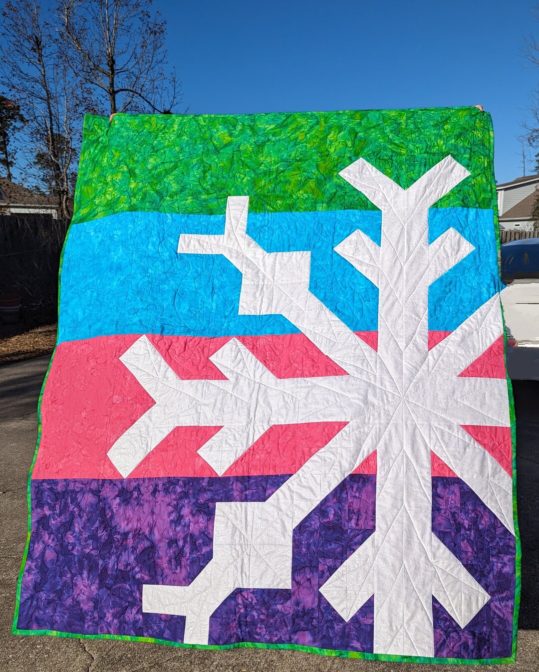 NEW Modern Snowflake Quilt Twin/throw Size - Etsy