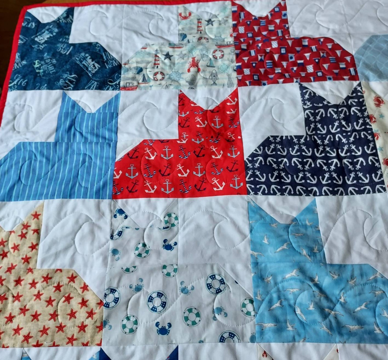 Nautical Cats Lap Throw Quilt / Beach Blanket - Etsy