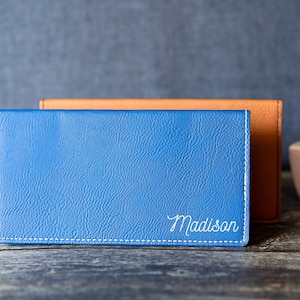 Personalized Checkbook Cover, Checkbook Holder, Slim Checkbook Wallet ...
