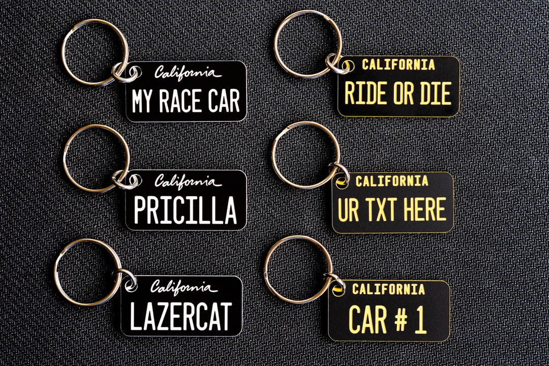 Retro California License Plate Keychain, Customizable Personalized ...