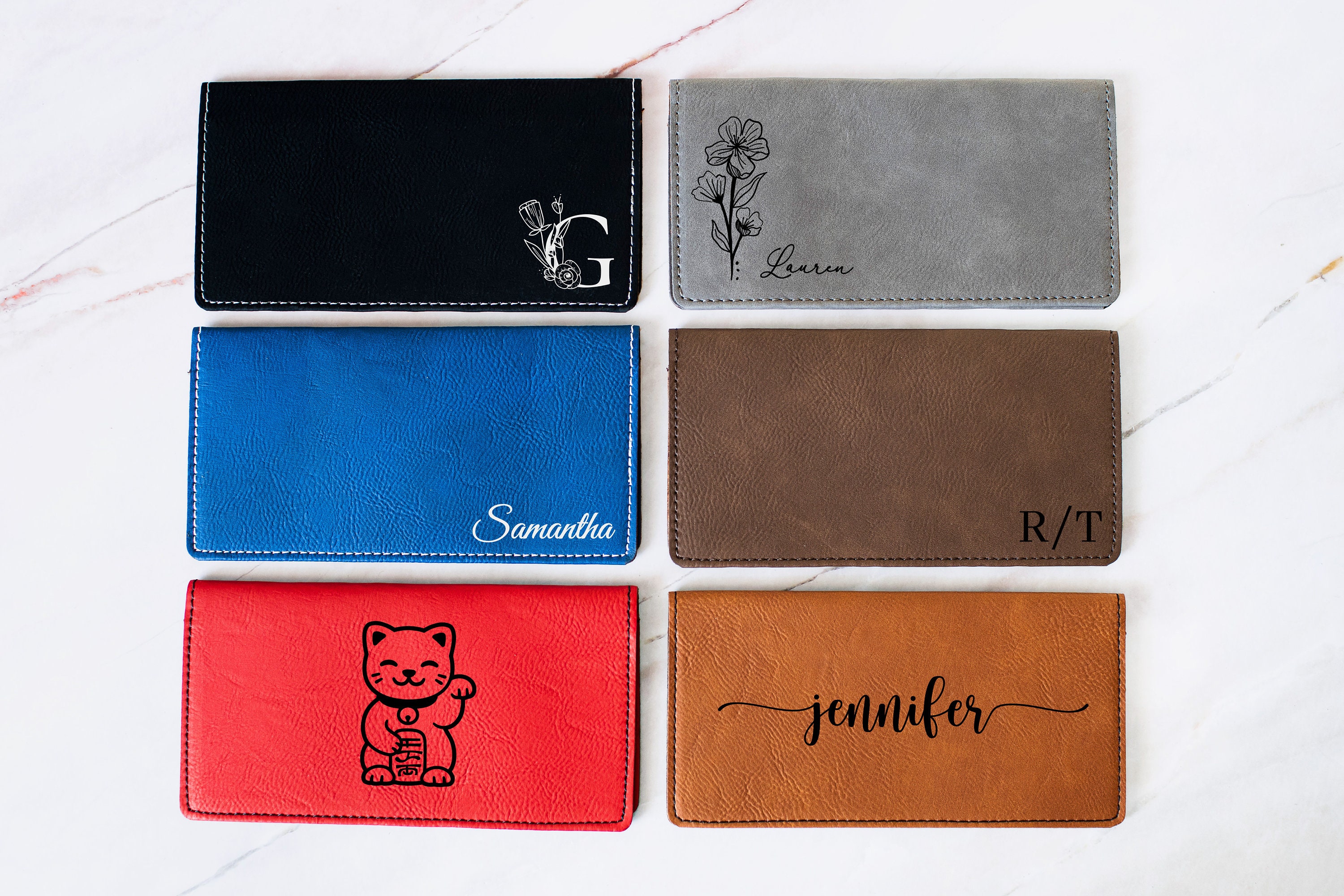 Personalized Checkbook Cover, Checkbook Holder, Slim Checkbook Wallet ...