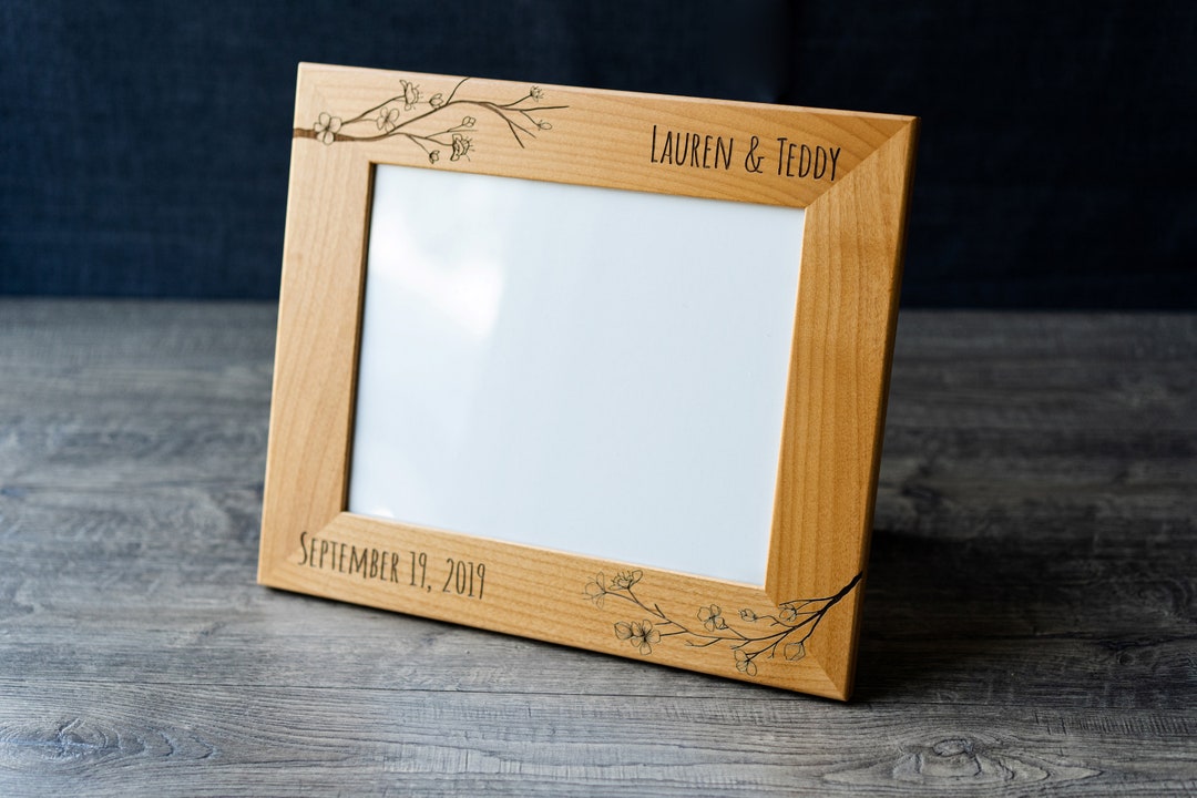 Personalized Wood Picture Frame - Custom Wood Picture Frame / Engraved ...