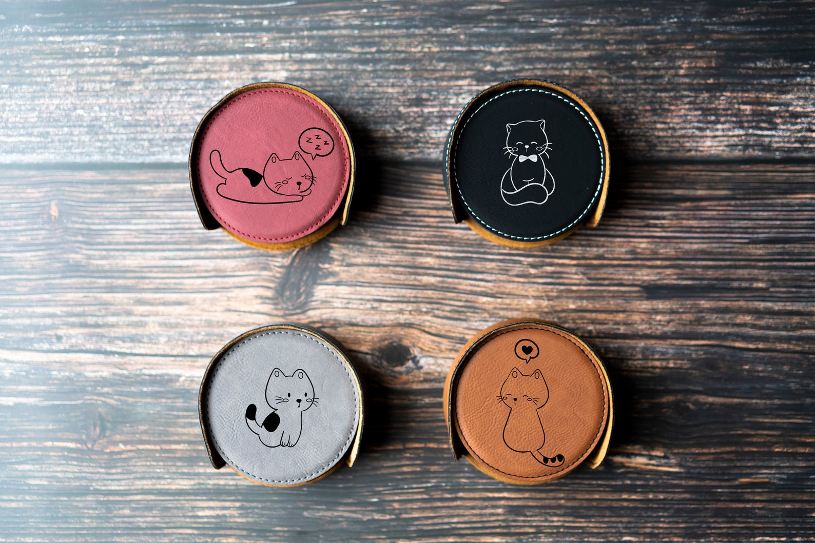 Cute Cat Coasters Set of 6 / Adorable Cat Coaster / Cute | Etsy