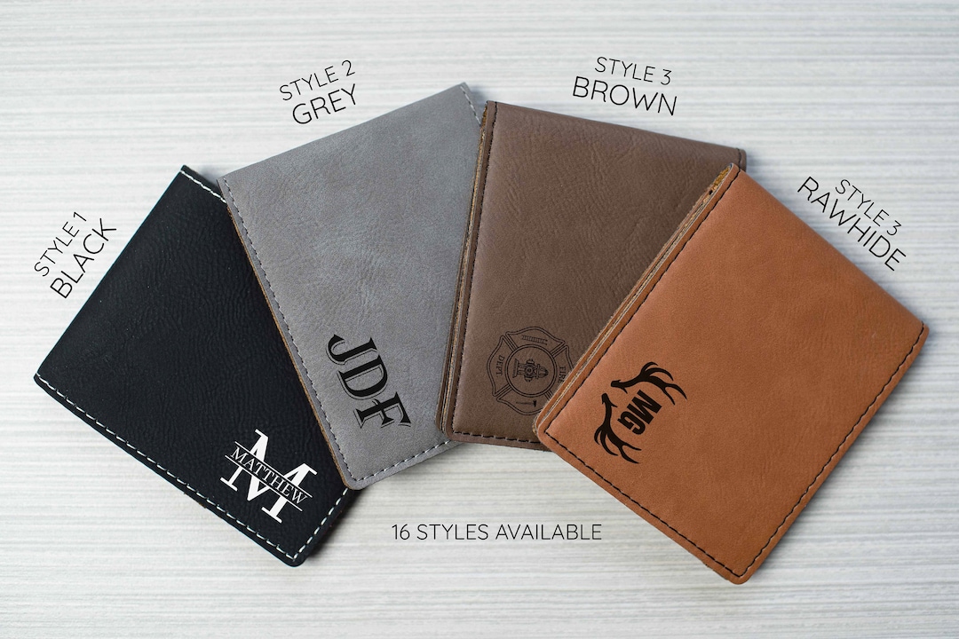 Monograma Wallet Monedero personalizado para hombres Mujeres - Etsy España