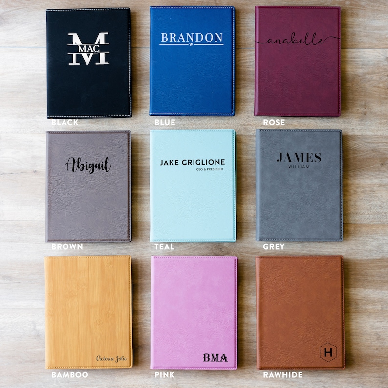 Personalized Padfolio Custom Portfolio / Engraved Notepad / - Etsy
