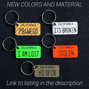 Retro California License Plate Keychain Pink, Customizable Personalized ...