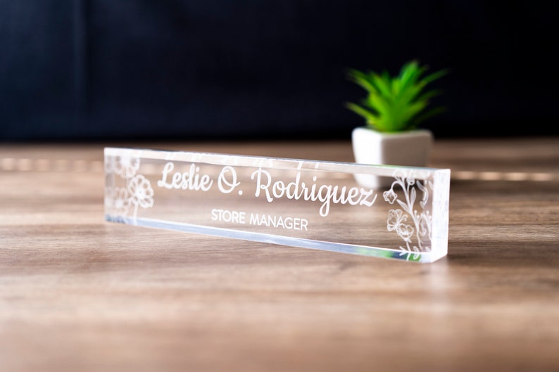 Personalized Desk Name Plate - Custom Engraved Name Plate / Acrylic ...