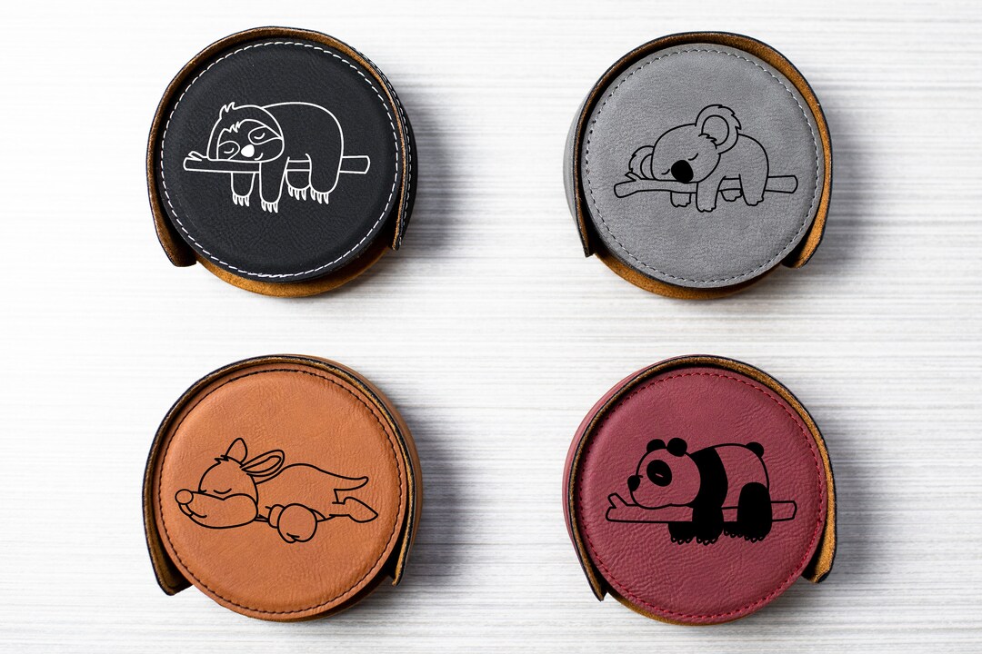 Cute Coasters - Set of 6 / Lazy Exotic Animals / Cute Panda / Sleepy ...