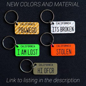 Pink Texas License Plate Keychain, Customizable Personalized Engraved ...