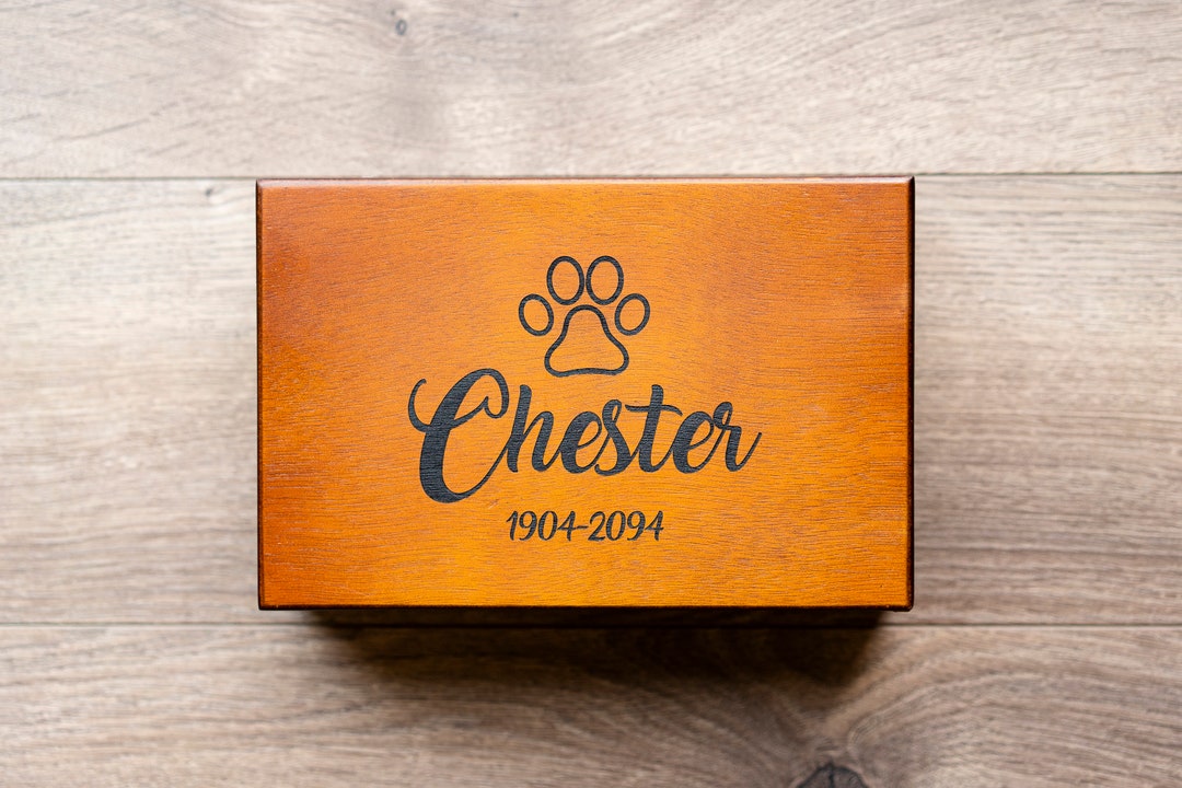 Personalized Wood Pet Keepsake Memory Box, Imperfect Item, Pet Memorial ...