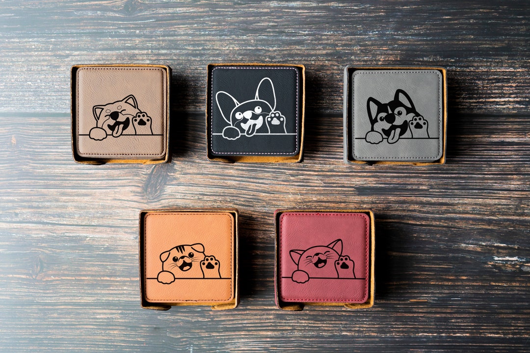Waving Animal Coasters - Set of 6 / Cute Dogs Coasters / Pet Lover ...