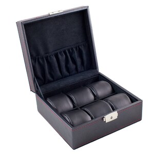 Carbon Fiber Design Watch Box With Solid Top Holds 6 Watches - Etsy