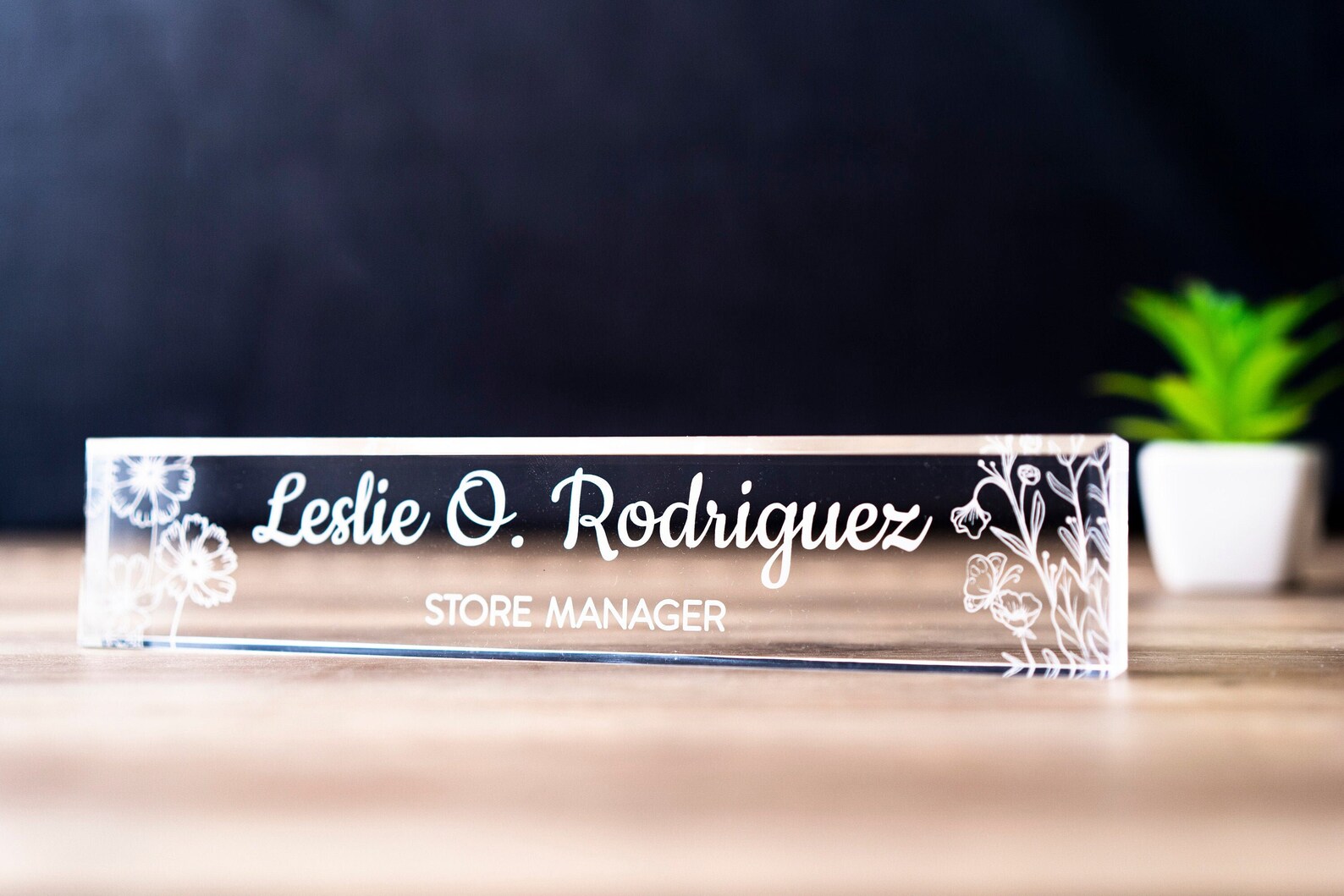 Personalized Desk Name Plate - Custom Engraved Name Plate / Acrylic ...