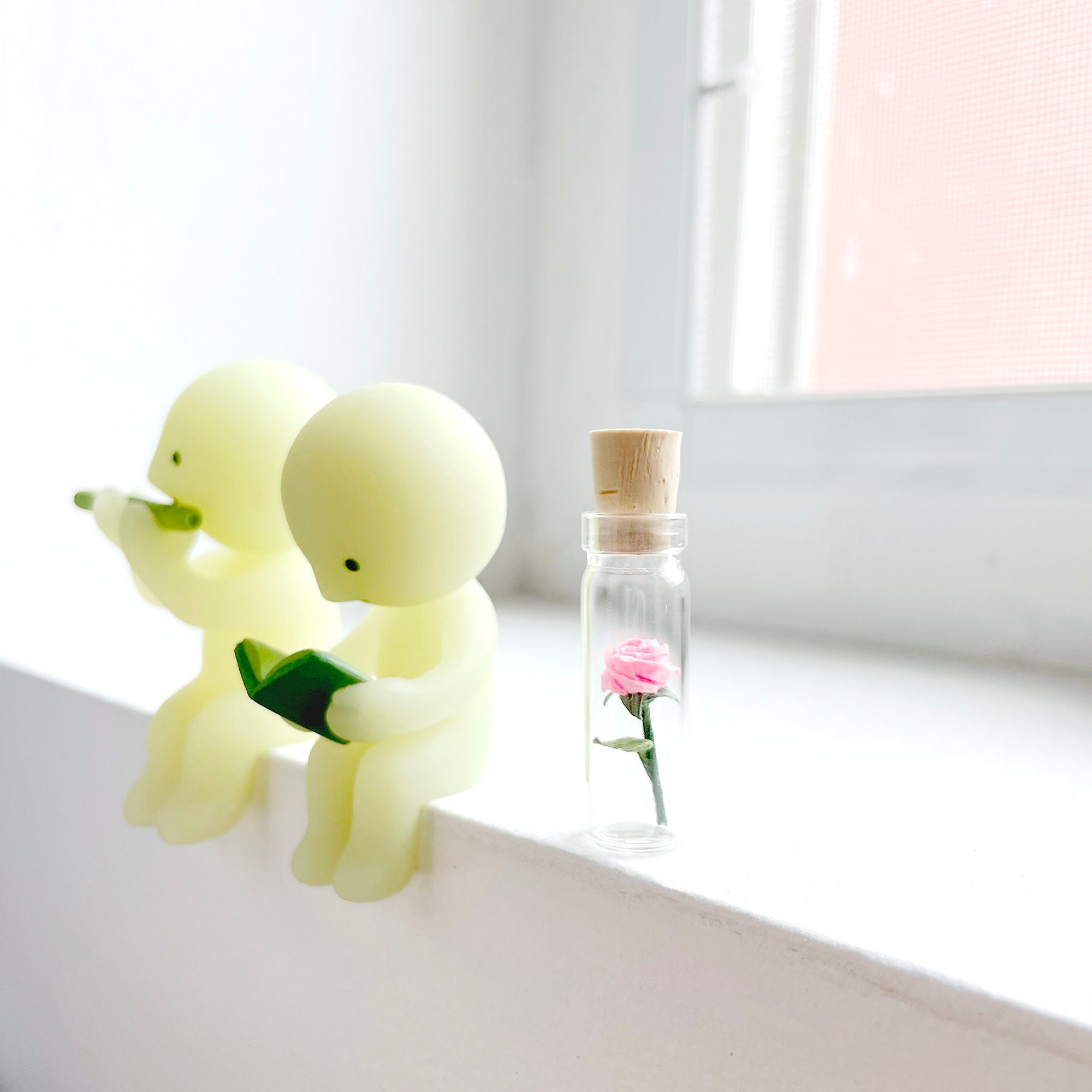 Origami Tiny Rose Flower in a Vial Charm Pendant - Etsy