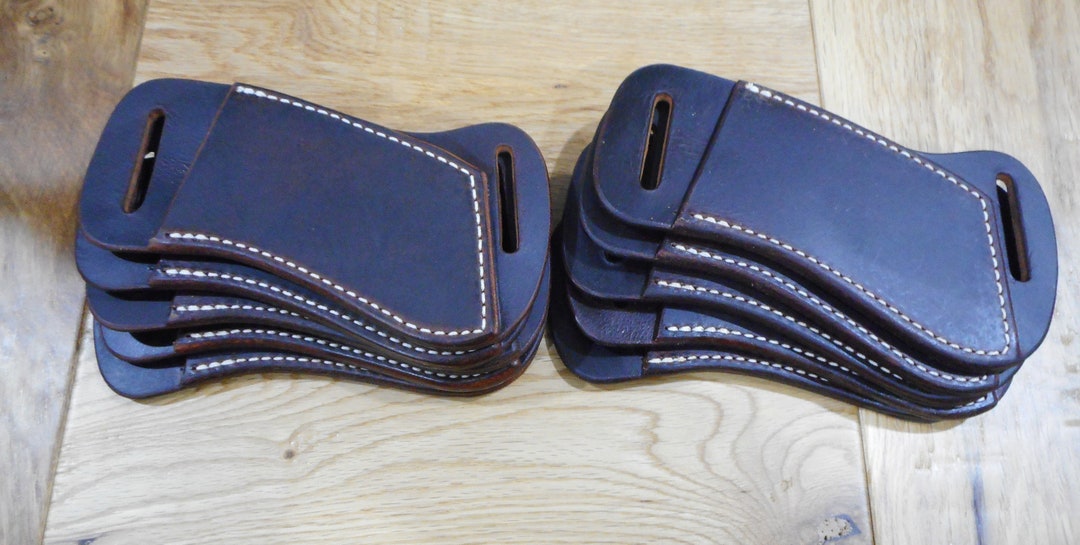 Lot of 10 Buck 110 Cross Draw Buffalo Leather Knife Sheath . Dark Oil ...