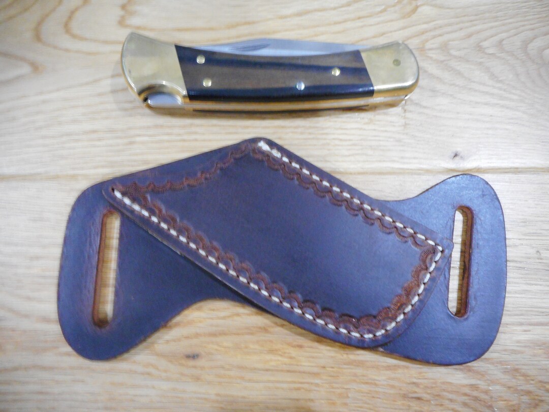 Custom Made to Fit a Buck 110 Cross Draw Buffalo Tooled Leather Knife ...