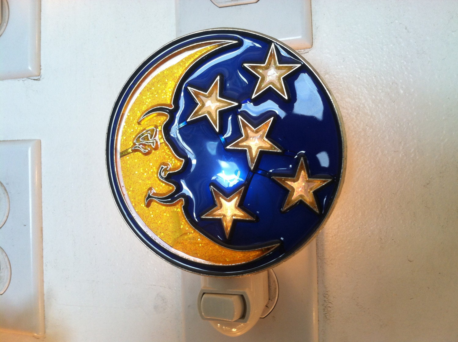 Moon and Stars Night Light with 4 watt on/off switch | Etsy