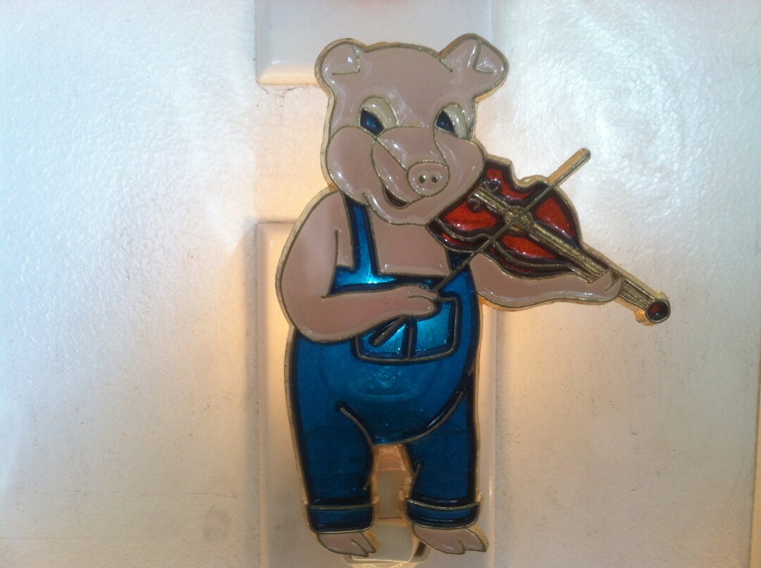 Pig Playing Fiddle Night Light 4 Watt On/off Switch - Etsy