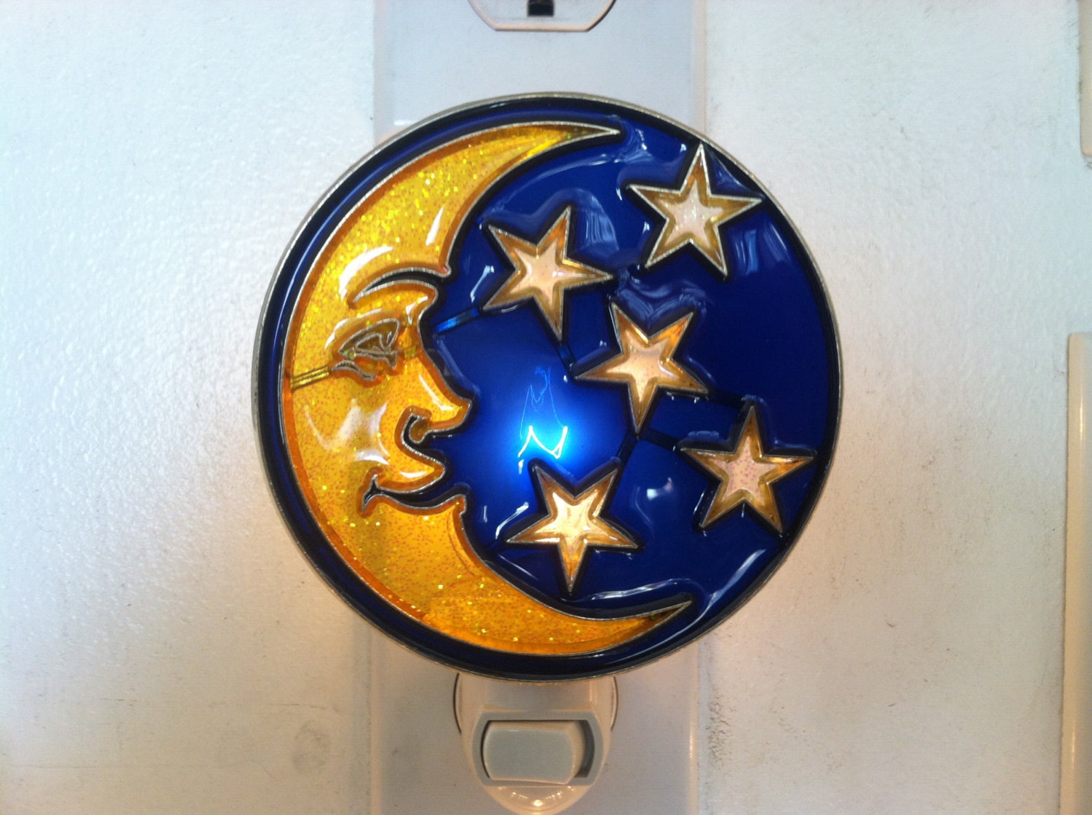 Moon and Stars Night Light with 4 watt on/off switch | Etsy