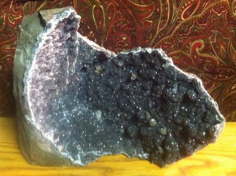 Mystical Black Amethyst Crystal Geode Specimen from Uruguay | Etsy