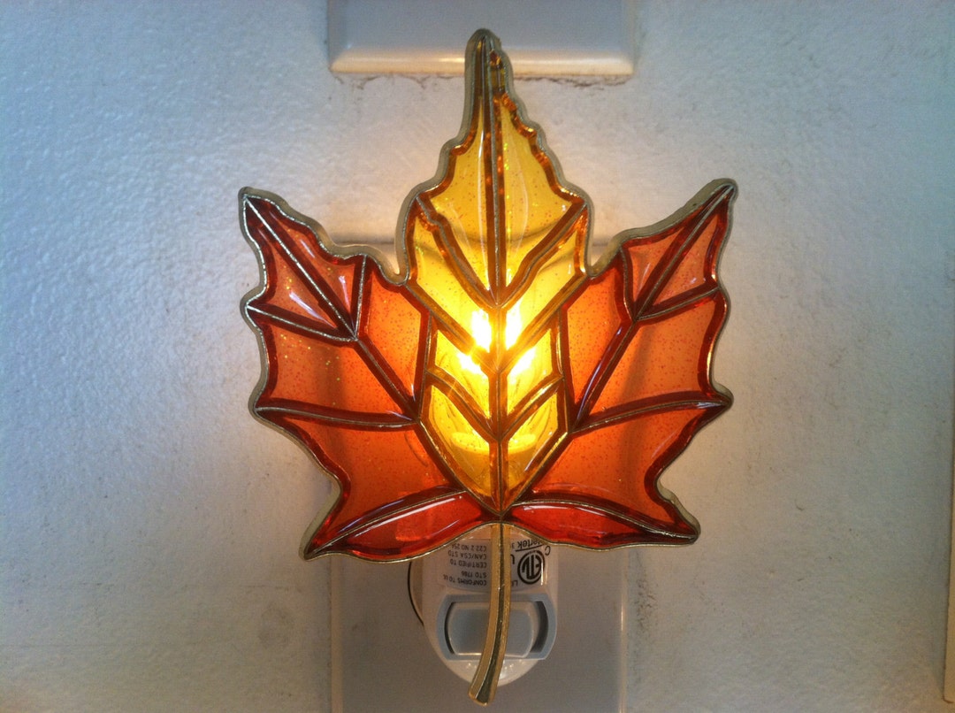 Fall Leaf Night Light With 4 Watt On/off Switch - Etsy