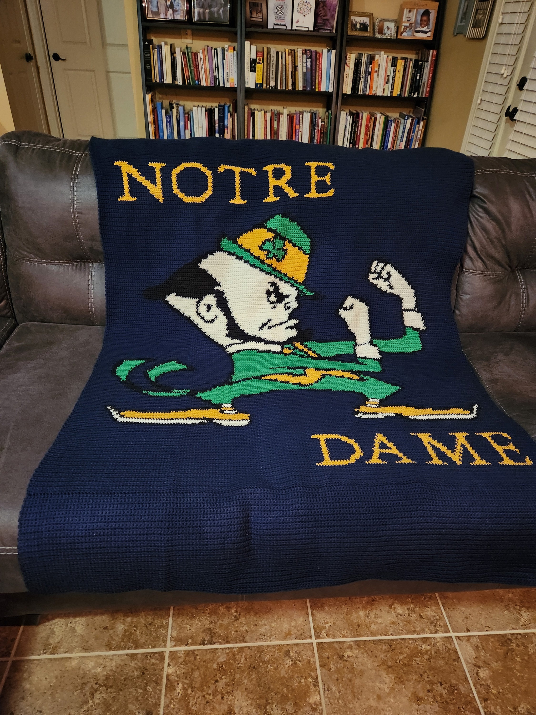 Customized Crocheted College Notre Dame Afghans - Etsy