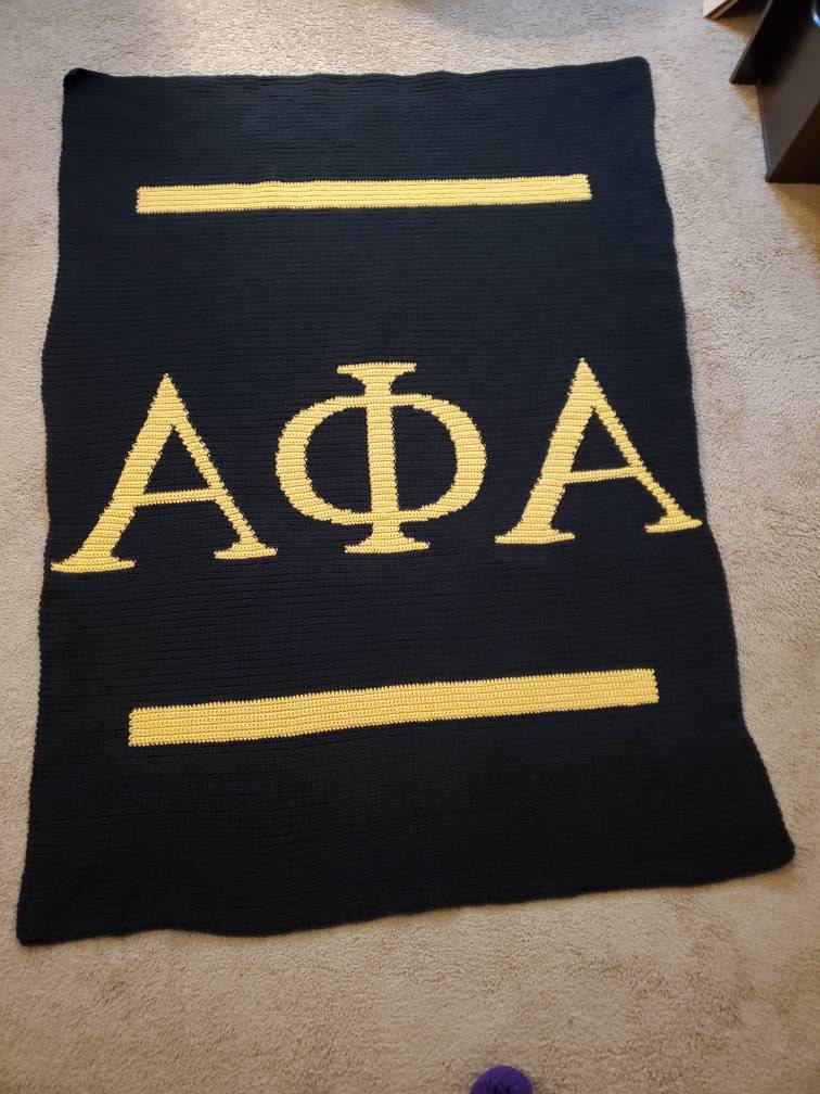 Enjoy a Handmade Alpha Phi Alpha Fraternity Afghan. - Etsy
