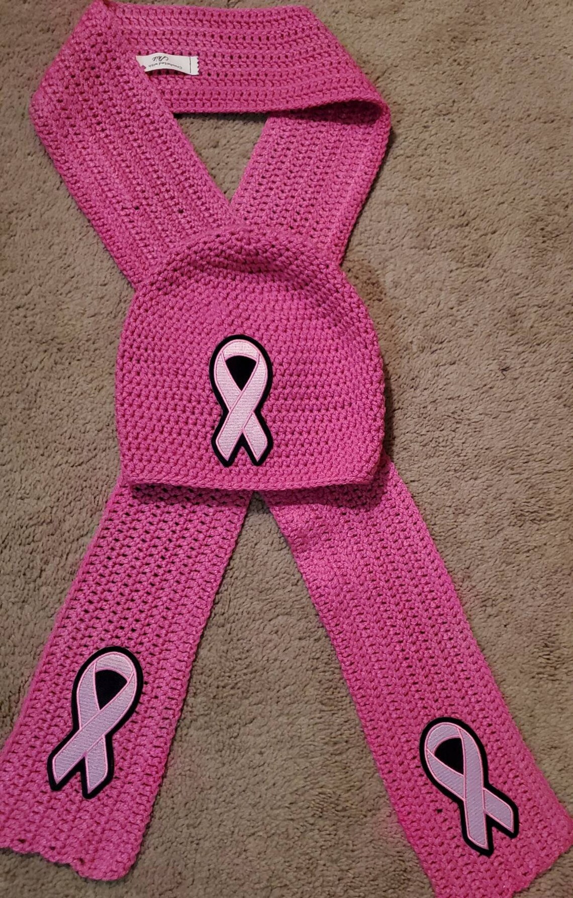 Breast Cancer Scarf and Hat - Etsy