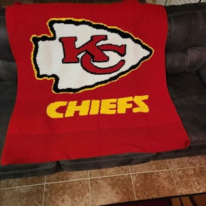KANSAS CITY CHIEFS Crocheted Professional Sports Team Afghans - Etsy