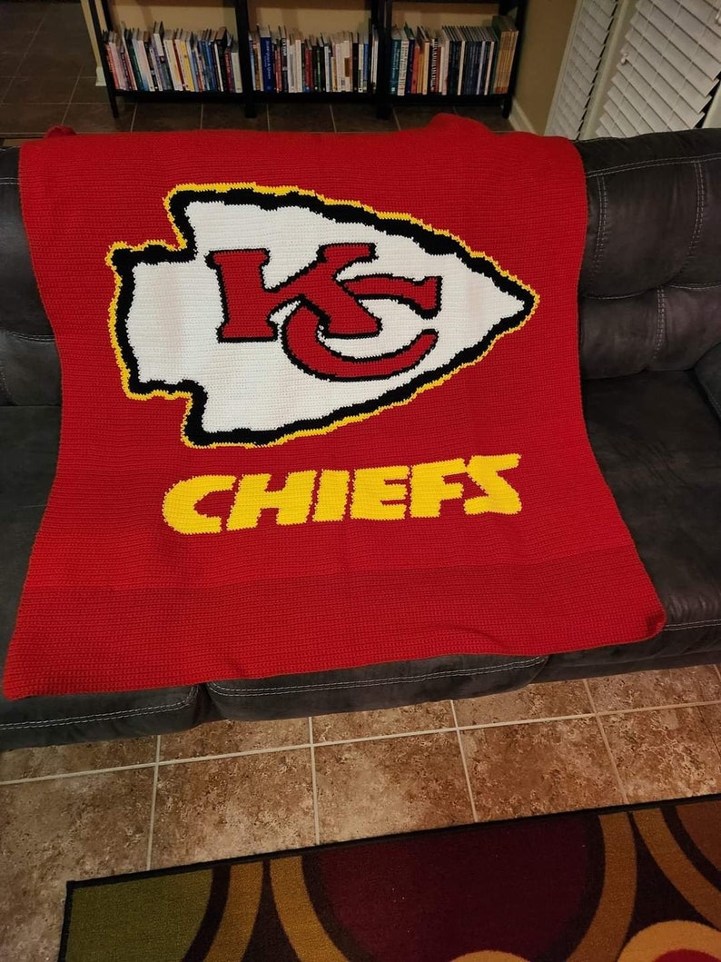 KANSAS CITY CHIEFS Crocheted Professional Sports Team Afghans - Etsy